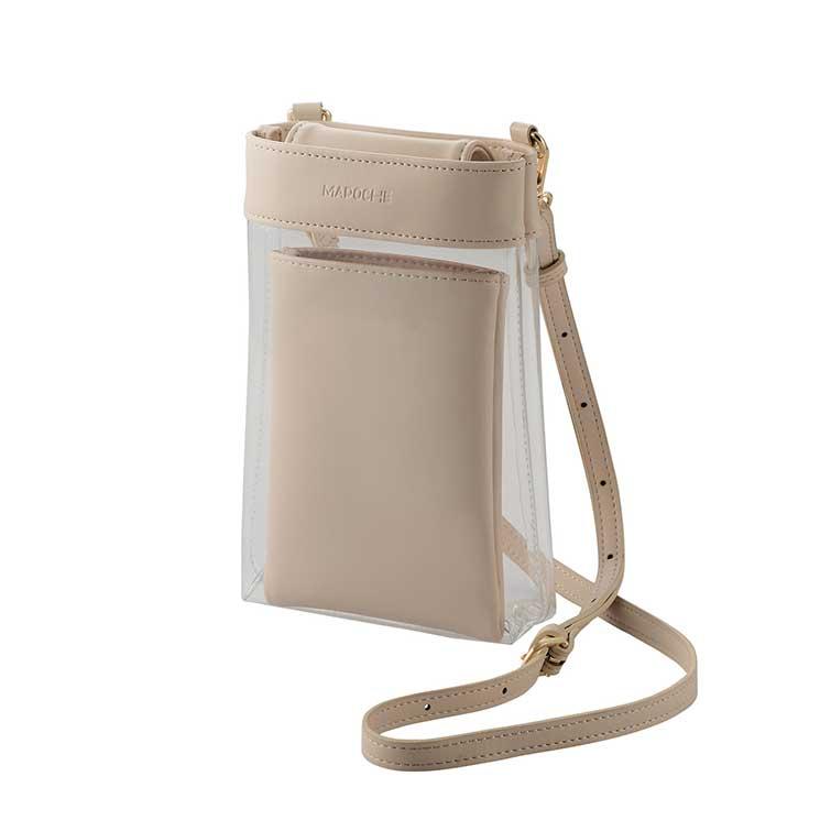 ELECOM スマホショルダー スマホポーチ 斜めがけ クリアタイプ マグネット開閉 【 iPhone Android スマホ 収納 】 MAPOCHE ミルクティーホワイト : CROSS ...
