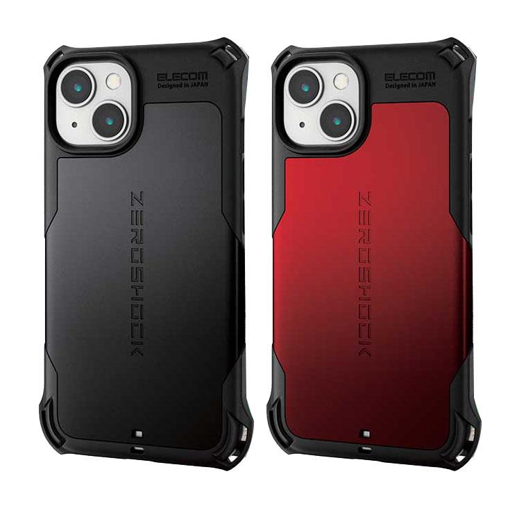 ELECOM エレコム iPhone 14 / 13 用 ケース ハイブリッド カバー 耐衝撃 衝撃吸収 ワイヤレス充電可 ZEROSHOCK ブラック レッド : CROSS ROAD ...