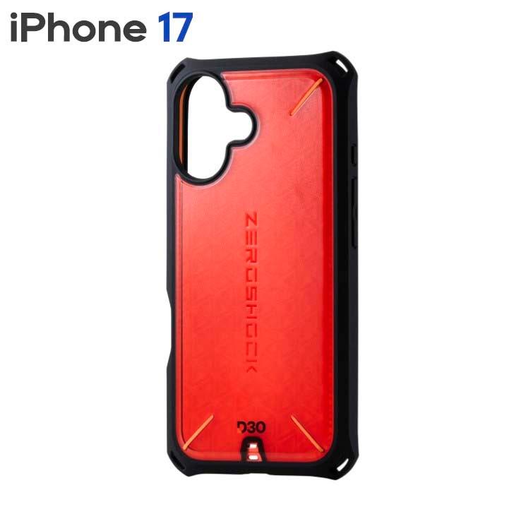 ELECOM iPhone17 ケース ハイブリッド カバー D3O(R) 超衝撃保護 ストラップホール付 フィルム付 ZEROSHOCK レッド : CROSS ROAD Yahoo!店 ...