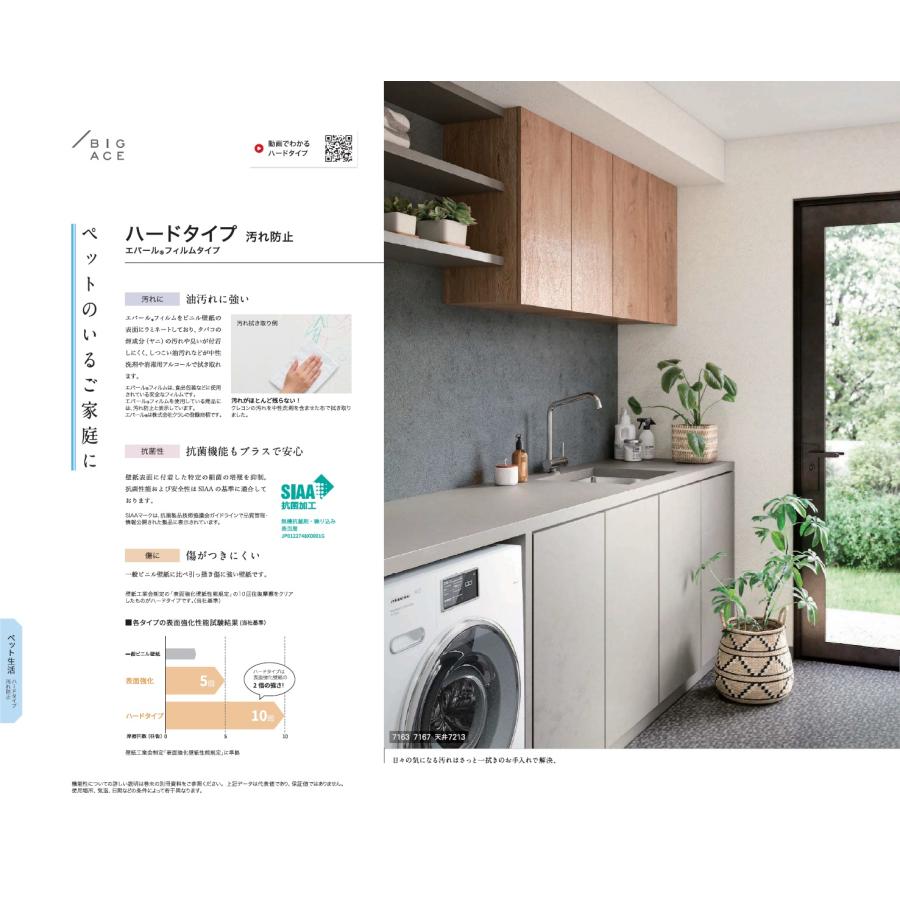 SINCOL シンコール BIGACE 2024.4.22-2026 機能性壁紙 BA7163 BA7164 BA7165 BA7166 BA7167 : ba7163-7167 : クロス ...