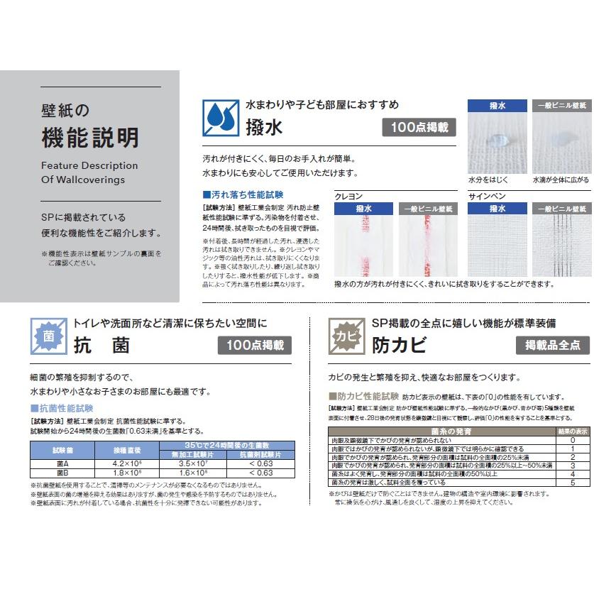 サンゲツ のり無し壁紙 サンゲツ sangetsu SP 2023.6.29-2025 SP9762 SP9763 SP9764 SP9765 : クロス・ロードDIYショップ - 通販 ...