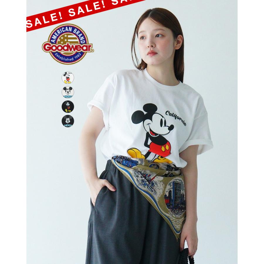 アウトレット！グッドウェア Good wear Tシャツ ミッキー 半袖Tシャツ レディース MICKEY プリントT クルーネック GDW ...