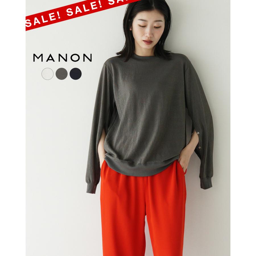 MANON アウトレット！マノン シャイニー ロングスリーブTシャツ 羽織風 レディース SHINEE LS TEE 長袖 クルーネック ニット シアー MNN-C-152 : Crouka ...