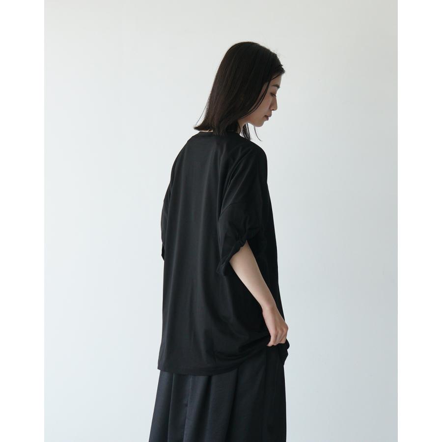 mizuiroind（ミズイロインド） SALE！ミズイロインド ロールアップ スリーブ ワイドTシャツ レディース クルーネック 半袖 ...