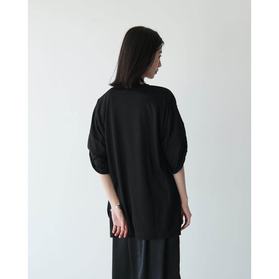 mizuiroind（ミズイロインド） SALE！ミズイロインド ロールアップ スリーブ ワイドTシャツ レディース クルーネック 半袖 ...