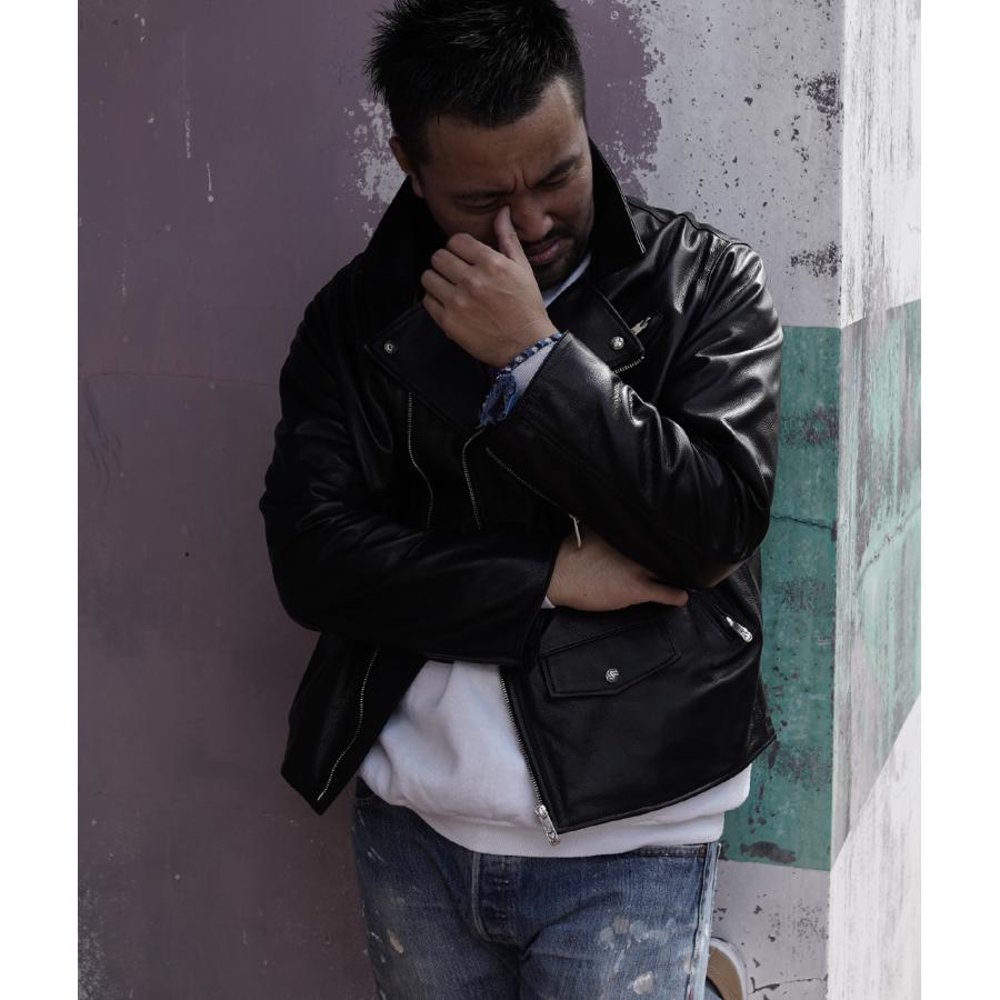 ポータークラシック PORTER CLASSIC ピーシー ライダースジャケット ウィズラブアンドピースシルバー ジャケット 2023秋冬 PC-017-1962 S BLACK :porte ...