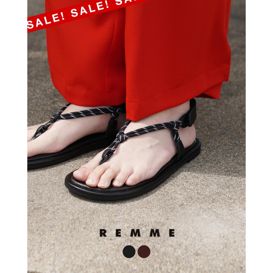 REMME 早得期間限定ポイント10倍！レメ サンダル トングサンダル レディース SANDAL バックストラップ パラコード ZH-25S036-RO : Crouka Yahoo!店 ...