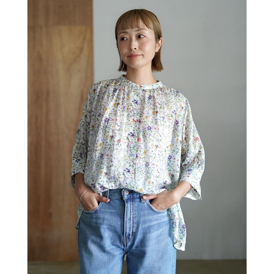 sosotto（ソソット） sosotto LIBERTYシルフローンギャザーブラウス6部袖 シャツ レディース 42612941 ...