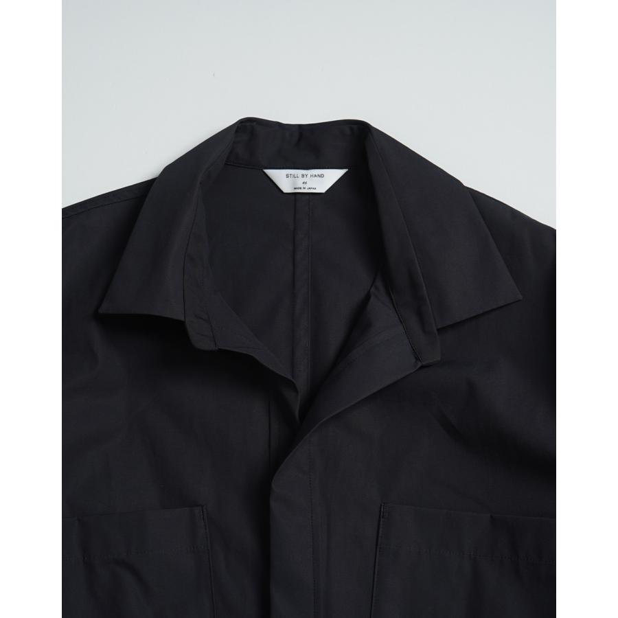 STILL BY HAND スティルバイハンド ボタンレス オーバーシャツ Buttonless over shirt スキッパーブルゾン グレー ベージュ 灰 茶 BL04241 ...