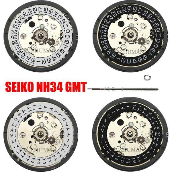 Seiko nh34高精度移動範囲nh34a4ポインターgmt機能黒と白のカレンダー3/3.8クラウン自動移動メカニズム : クラウドショップ - 通販 - Yahoo!ショッピング