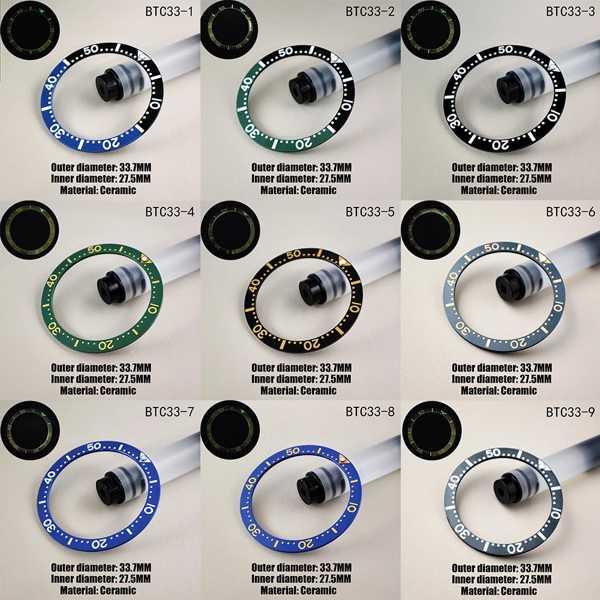 腕時計用ベゼル測定33.7x27.5mm 交換用 発光およびフラットアクセサリー 高品質セラミック : クラウドショップ - 通販 ...