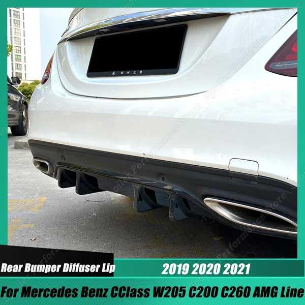 車のリアバンパーブレード リップスポイラー カナードスプリッター メルセデスベンツCクラスw205 c200 c260 amgライン 2019-2021 : クラウドショップ - 通販 ...