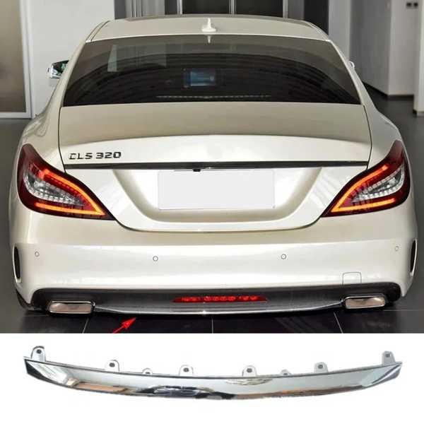 クロームリアバンパー,トリム,クロームスタイルのスポイラーディフューザー,メルセデスベンツcls w218 c218 320 350 550 ...
