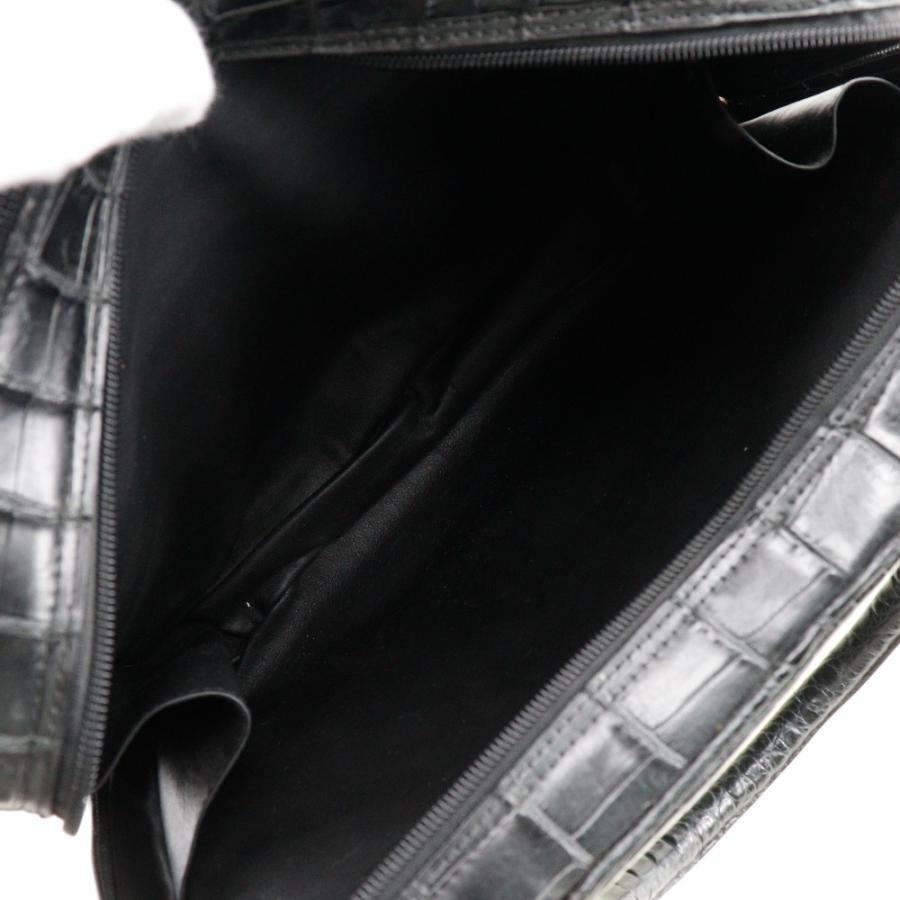 Crocodile（クロコダイル） Herbette エルベート ハンドバッグ 黒