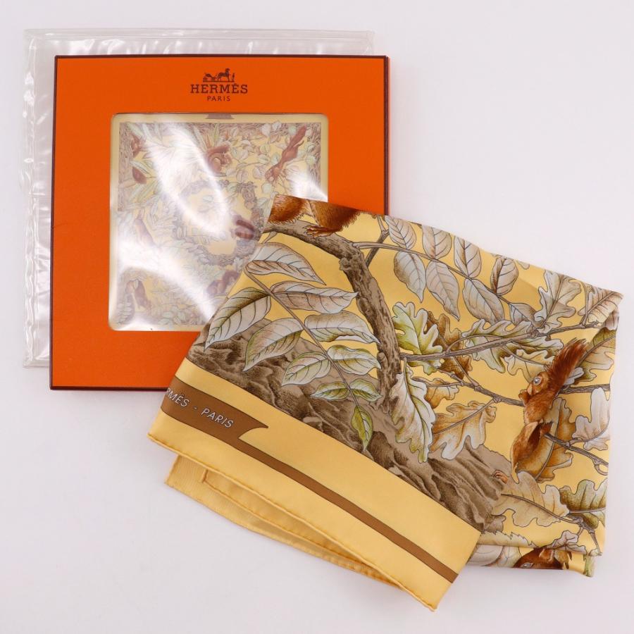 エルメス カレ90 CASSE NOISETTE くるみ割り スカーフ ブラウン シルク レディース HERMES 【中古】 HERMES（エルメス） カレ90 CASSE NOISETTE くるみ割り スカーフ