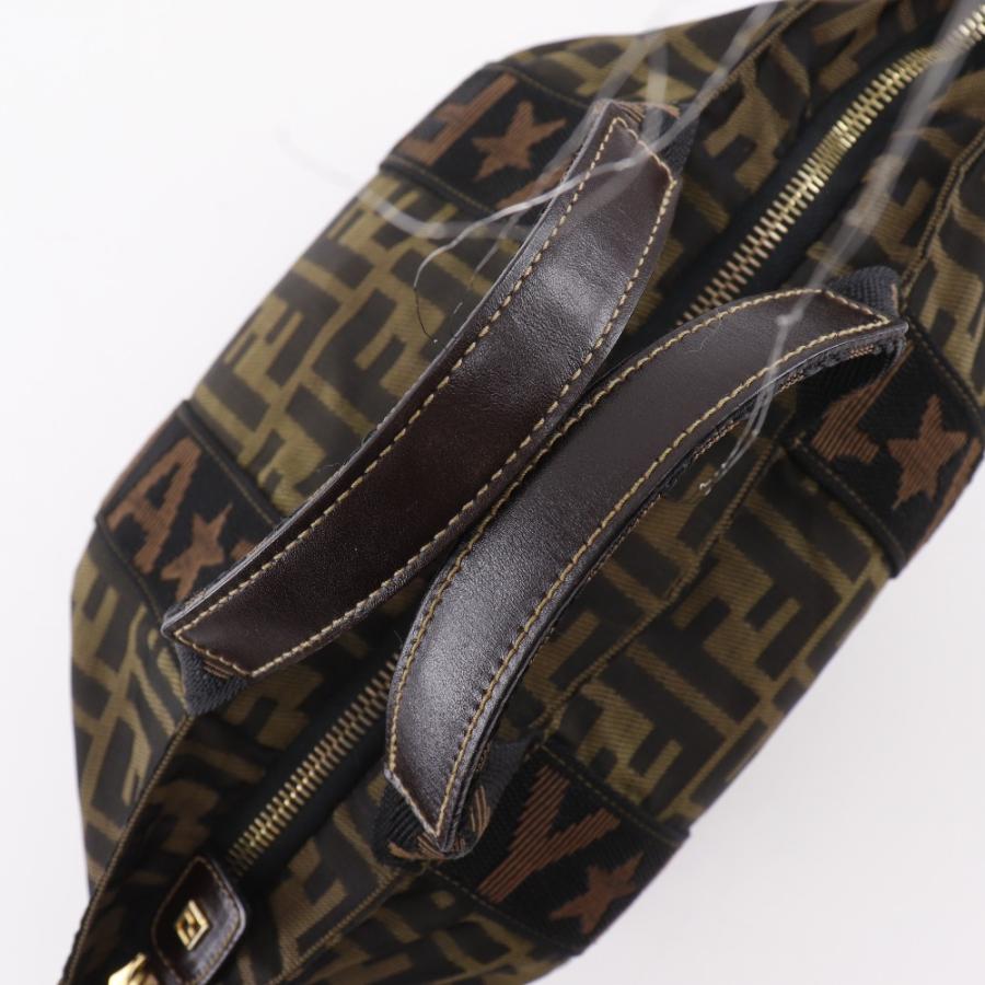 FENDI（フェンディ） ズッカ ハンドバッグ ナイロンキャンバス 茶