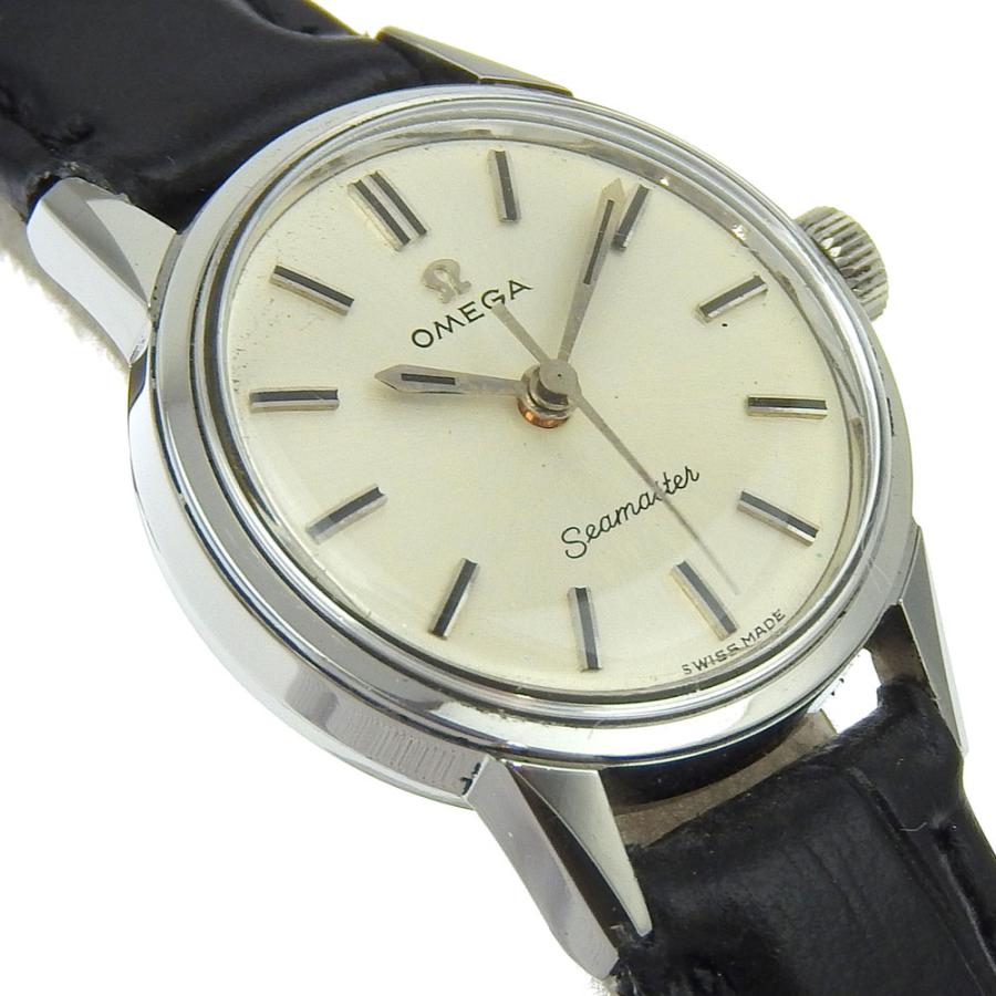 OMEGA オメガ シーマスター ヴィンテージ cal.630 515.001 腕時計 SS×型押しレザー 手巻き _ シルバー文字盤 ...