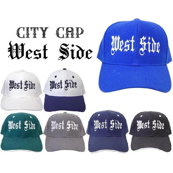 【デッドストック・ワケ有り】CITY CAP シティーキャップ West Side ウェストサイド ロイヤル ブルー ストリート HIPHOP ...