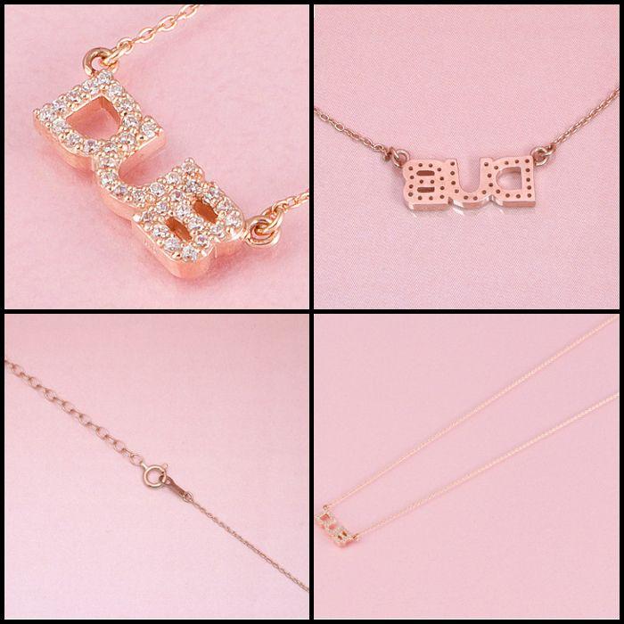 DUB Collection 再入荷なし 即納 Sweet ネックレス Tiny logo Necklace K10 ピンクゴールド ...
