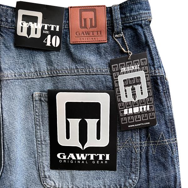アウトレット 訳あり ガッティー メンズ デニム パンツ ネイビー ワイド ステッチ GAWTTI ガウティ Boo Yaa T.R.I.B ...