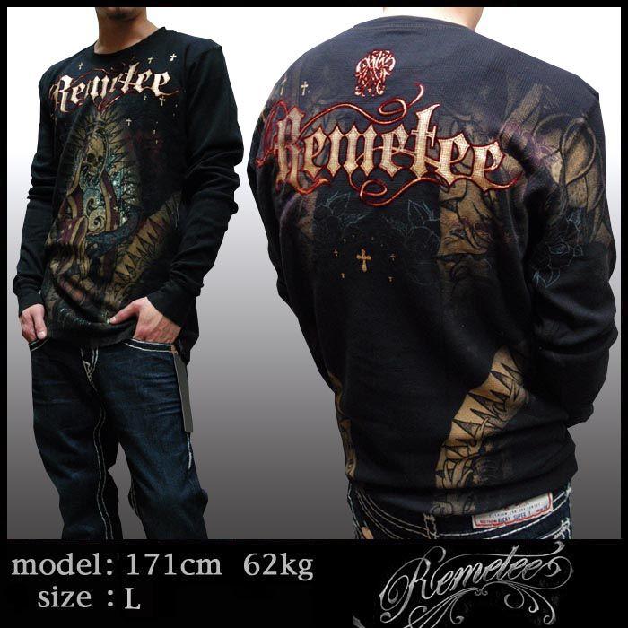 REMETEE レメティー メンズ 長袖 サーマル CALIFAS ブラック ロンT セレブ ブランド エドハーディ Ed Hardy エド ...