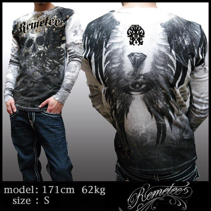 REMETEE レメティー メンズ 長袖 サーマル EYE OF THE STORM ロンT セレブ ブランド エドハーディ Ed Hardy ...