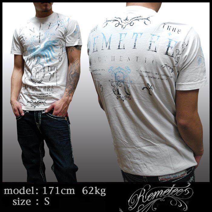 REMETEE レメティー メンズ 半袖 Tシャツ NEXT IN LINE オフホワイト セレブ ブランド エドハーディ Ed Hardy ...