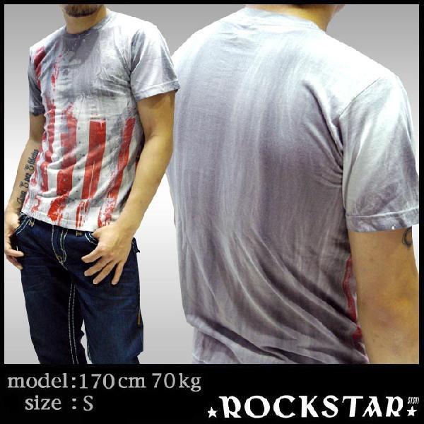 ROC STAR ROCKSTAR sushi メンズ 半袖 Tシャツ ライトグレー FLC002 ロックスター セレカジ アメカジ ロック ...