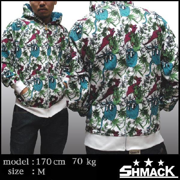 SHMACK シュマック ジップパーカー 総柄 パーカー ホワイト ストリート スタイル ファッション ブランド アメカジ カジュアル ヒップ ...