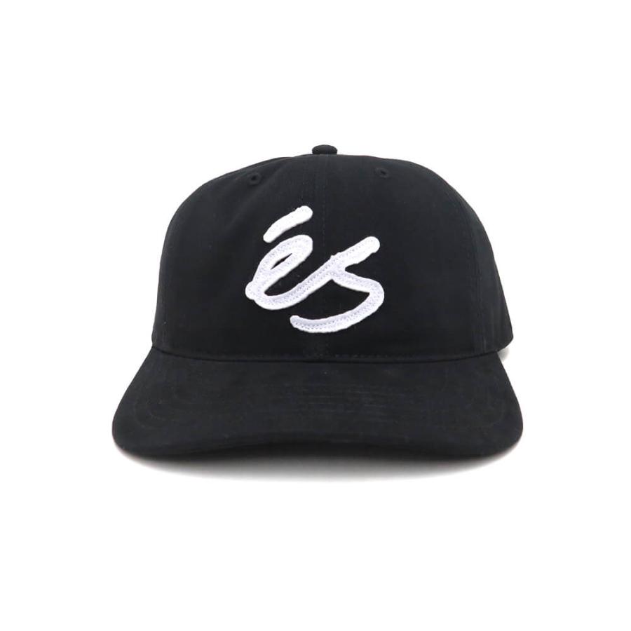 ES CAP エス キャップ SCRIPT APPLIQUE SNAPBACK BLACK スケートボード スケボー : スケートボードの ...