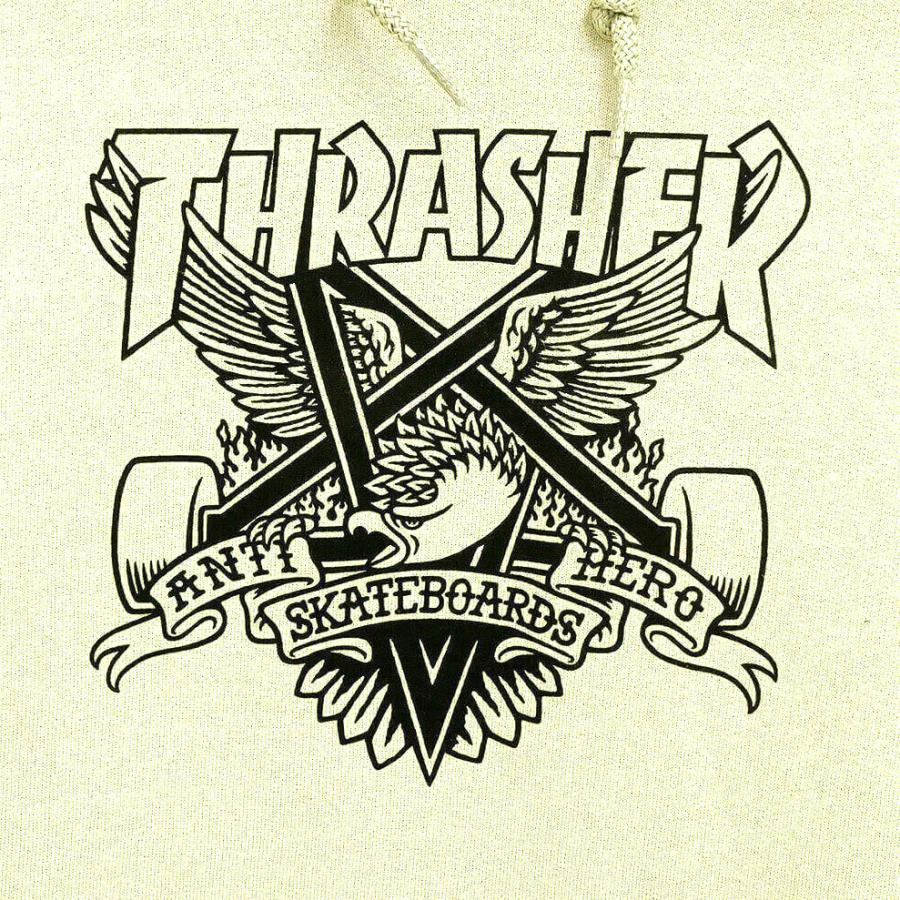 THRASHER HOOD スラッシャー パーカー X ANTIHERO EAGLEGRAM SAND（US企画） スケートボード スケボー : スケートボードの ...
