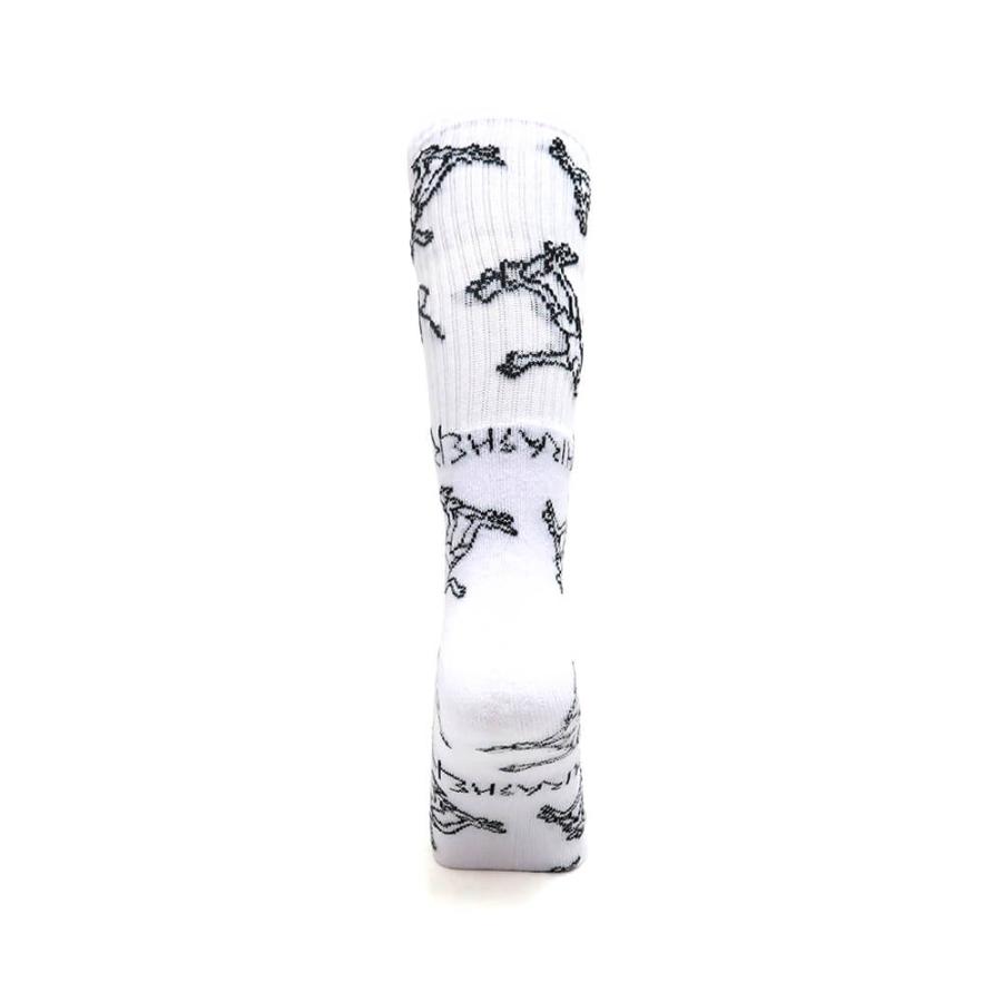 THRASHER SOCKS スラッシャー ソックス 靴下 GONZ LOGO WHITE/BLACK（US企画） スケートボード スケボー ...