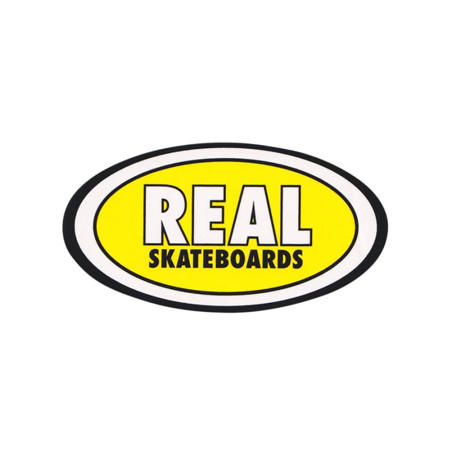 REAL STICKER リアル ステッカー CLASSIC OVAL SMALL 330 YELLOW スケートボード スケボー ...