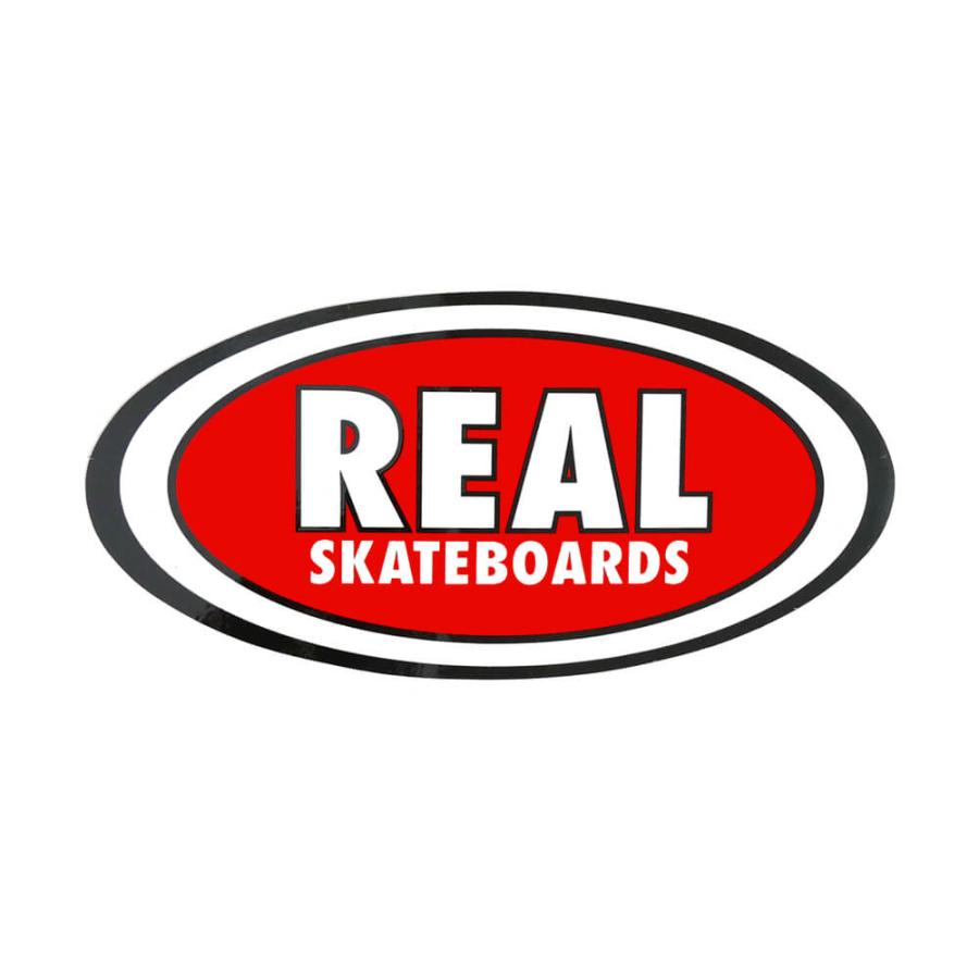 REAL REAL STICKER リアル ステッカー CLASSIC OVAL MEDIUM 440 RED/WHITE スケートボード ...