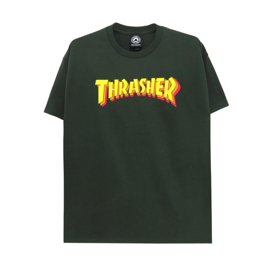 THRASHER T-SHIRT スラッシャー Tシャツ STACKED FOREST GREEN（US企画） スケートボード スケボー : スケートボードのCALIFORNIASTREET ...
