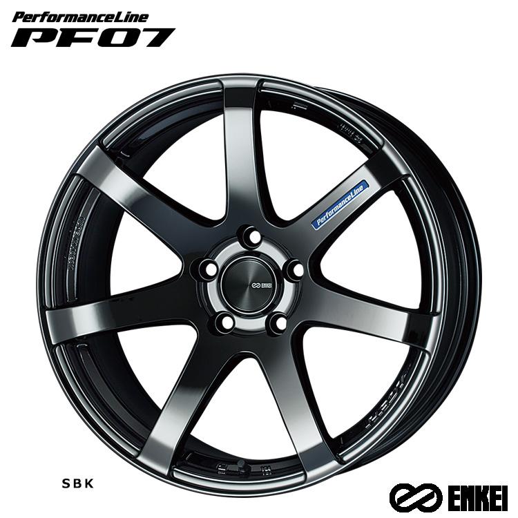 ENKEI 送料無料 エンケイ PerformanceLine PF07 (SBK) 7.5J-18 +48 5H-100 (18インチ) 5H100 7.5J+48【1本単品 新品 ...