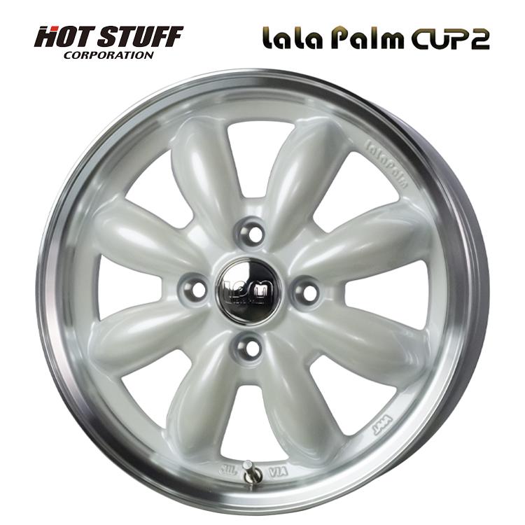 HOT STUFF 送料無料 ホットスタッフ LaLa Palm CUP2 (PW/リムP) 4.5J-14 +45 4H-100 (14インチ) 4H100 4.5J+45【2本セット 新品 ...
