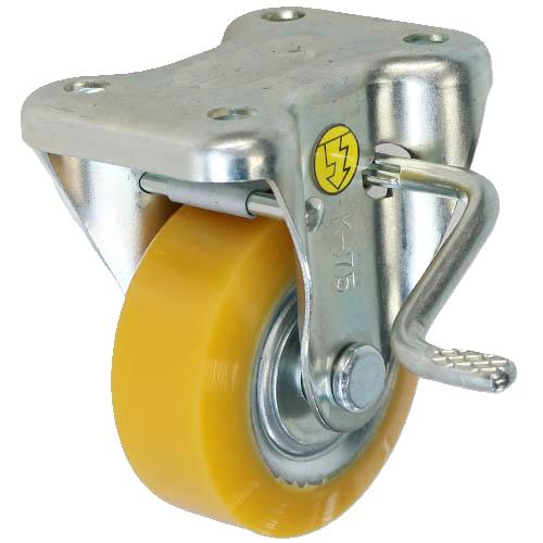 シシクSISIKUアドクライス シシク EUWKB-75 75mm 耐荷重120kg ストッパー付固定キャスター 静電気対策 制電性ウレタン ...