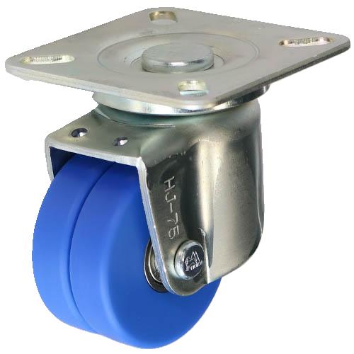 シシクSISIKUアドクライス シシク HJT-75U-MC 75mm 耐荷重500kg 低床重荷重用双輪キャスター 自在 MCナイロン車輪 ...