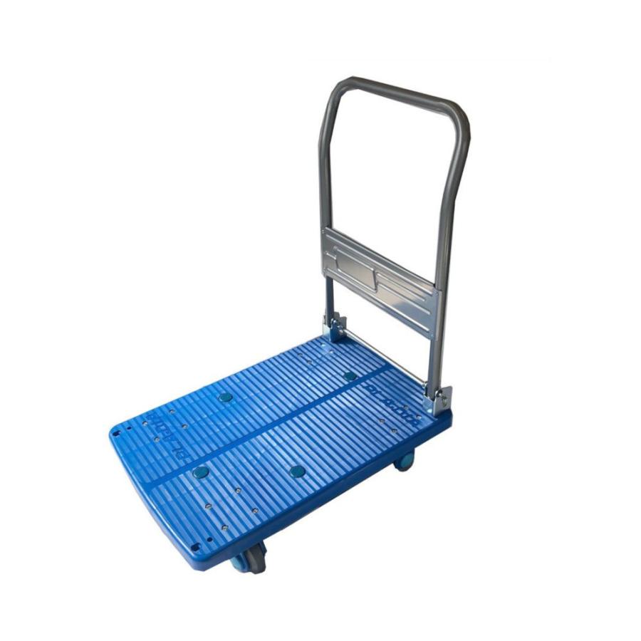 150kg プラスチック台車 フットストッパー付き ブレーキ足踏みタイプ 折りたたみ 業務用 運搬車 屋内 手押し PLA150-DX-DS カナツー : キャスター物流機器ストア - 通販 ...