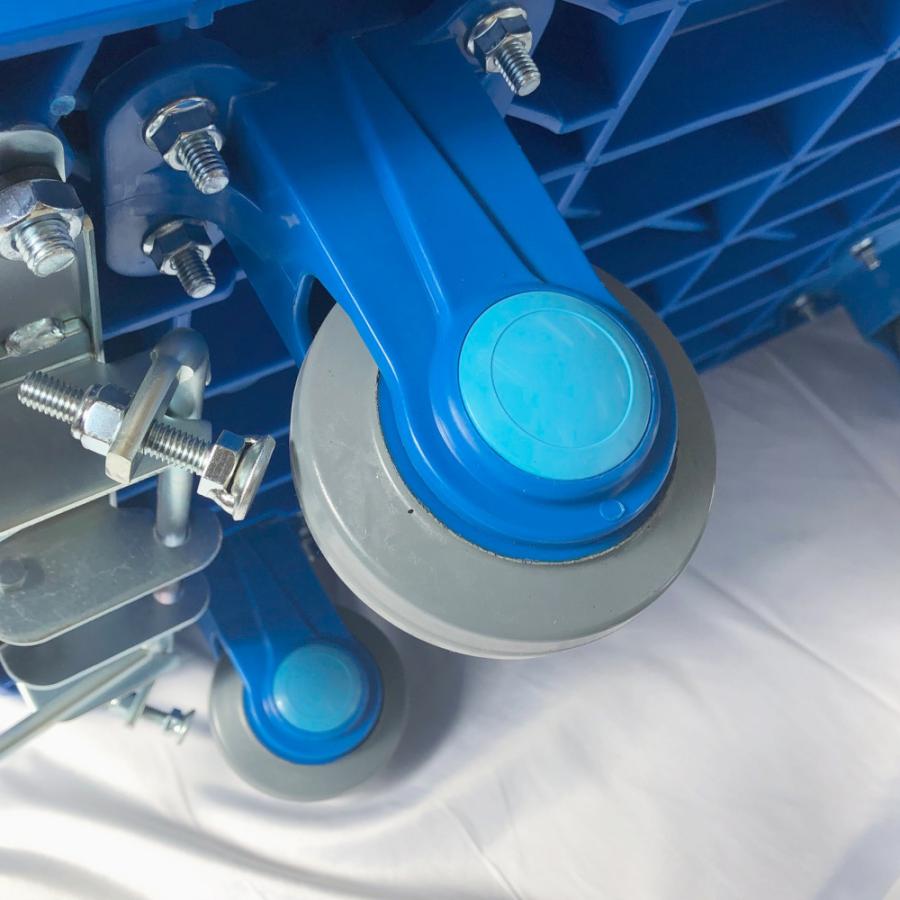 150kg プラスチック台車 フットストッパー付き ブレーキ足踏みタイプ 折りたたみ 業務用 運搬車 屋内 手押し PLA150-DX-DS カナツー : キャスター物流機器ストア - 通販 ...