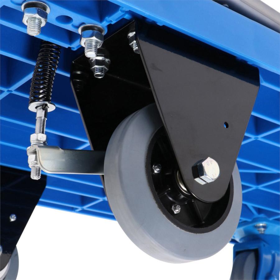 300kg プラスチック台車 ドラムブレーキ付 業務用 運搬車 屋内 手押し PLA300-DX-DB(L) カナツー : キャスター物流機器ストア - 通販 - Yahoo!ショッピング