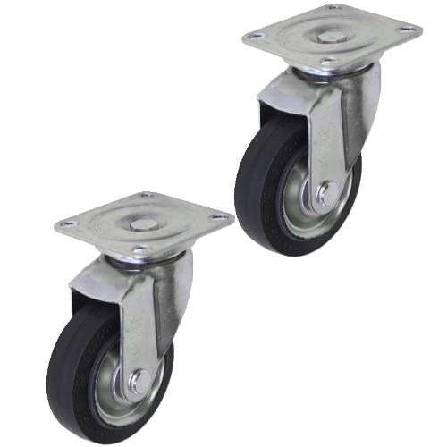 シシクSISIKUアドクライス シシク WJS-100 2個セット 100mm 自在キャスター ゴム車輪 耐荷重130kg 台車・荷車の補修用 ...
