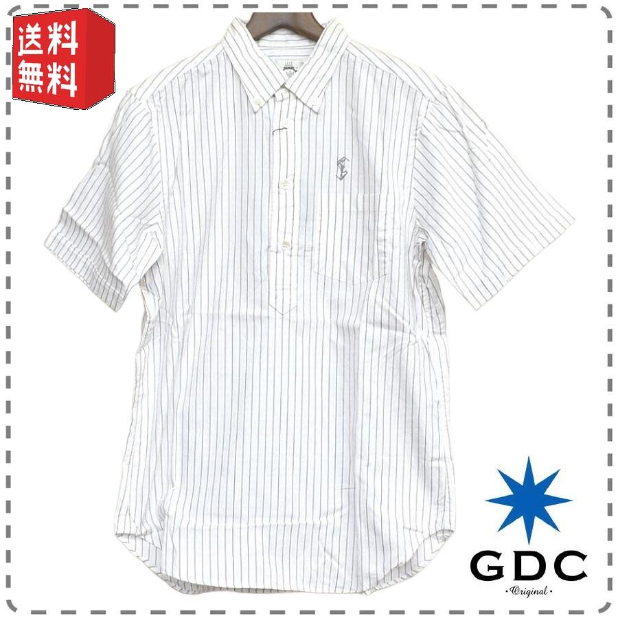 GDC S 白×グレー 日本製 半袖ストライプボタンダウンシャツ ジーディーシー SAT アメカジ ヴィンテージ 綿100％ 胸ポケ 全国送料無料 A658 : Cyber Space ...