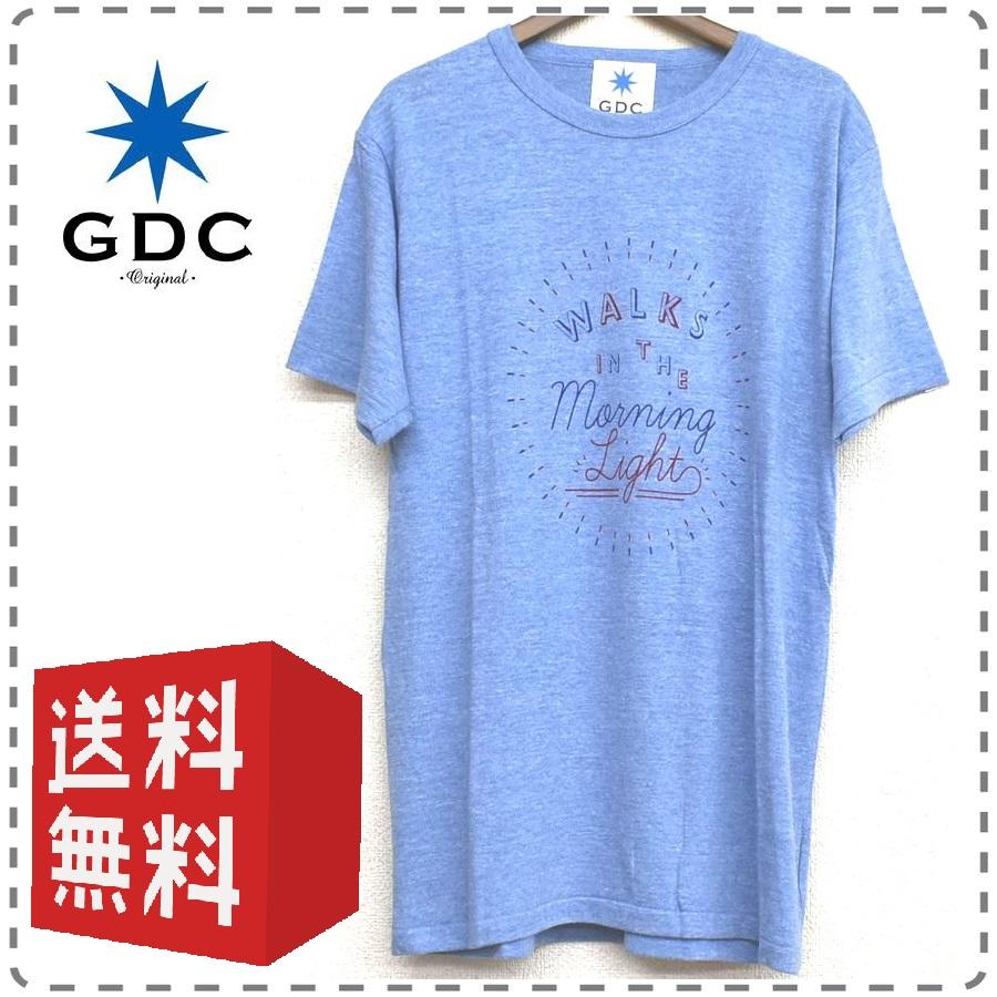 GDC 男女兼用 ユニセックス メンズLサイズ ブルー ジーディーシー 半袖丸首プリントTシャツ 朝活 ウォーキング 全国送料無料 A643 : Cyber Space Outlet - 通販 ...