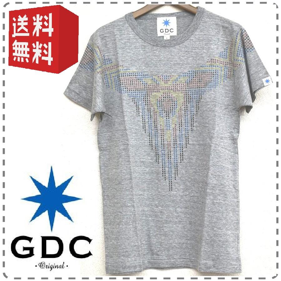 GDC ジーディーシー プリント半袖Tシャツ 丸首 エスニック柄 男女兼用 ユニセックス メンズMサイズ グレー 送料無料 A317 : Cyber Space Outlet - 通販 ...