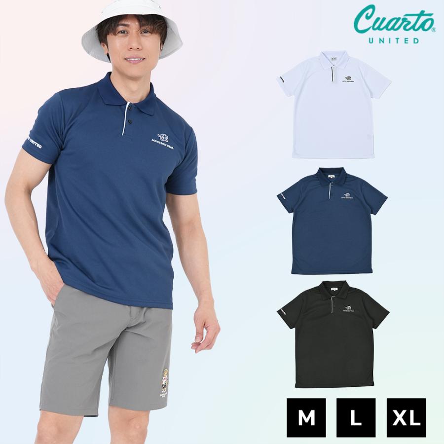 Cuarto UNITED ポロシャツ 半袖 ワンポイント 刺繍ロゴ STANDARD COLLECTION メンズ クアルトユナイテッド ゴルフウェア 25SS 新作【公式限定】 : ク ...