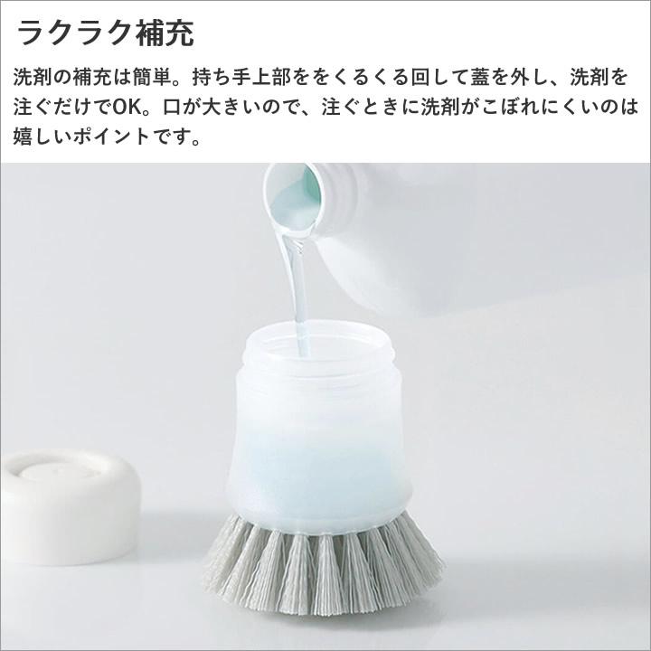 marna キッチン用品 ブラシ キッチンブラシ マーナ K788 ワンプッシュ 洗剤 フライパン 食器洗い 抗菌 たわし かため ふつう 洗いやすい 便利グッズ クッチーナ : キッチン雑貨 ...