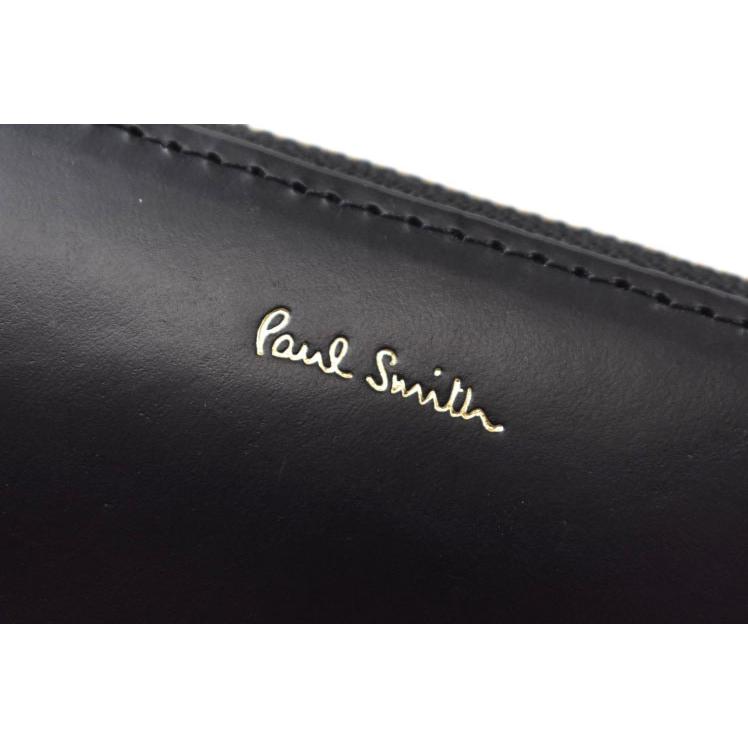 Paul Smith 財布 メンズ ポールスミス 長財布 小さめ ラウンドファスナー ブランド レザーリュクスシャイン 専用箱付 黒 ブラック 男性 紳士 本革 ギフト BPS566 ...