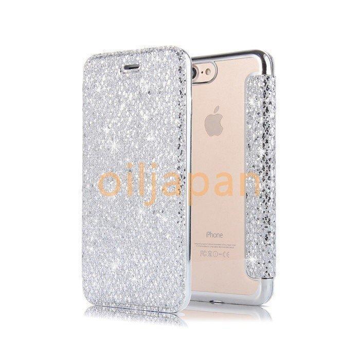 女性 iPhone8 iPhone7 iPhone6/6s Plus iPhonese/5s/5 手帳型ケース きらきらラメ入り 可愛い お洒落 : yicd1-novas002820 : キ ...